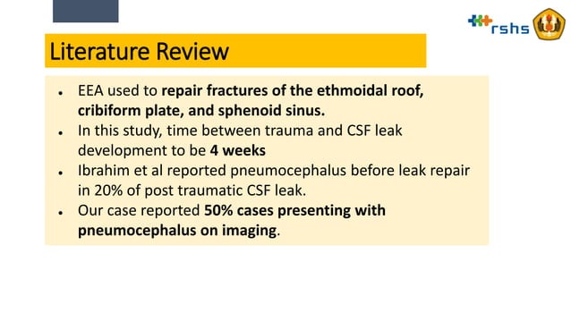 Endoscopic endonasal approaches for reconstruction of traumatic ...