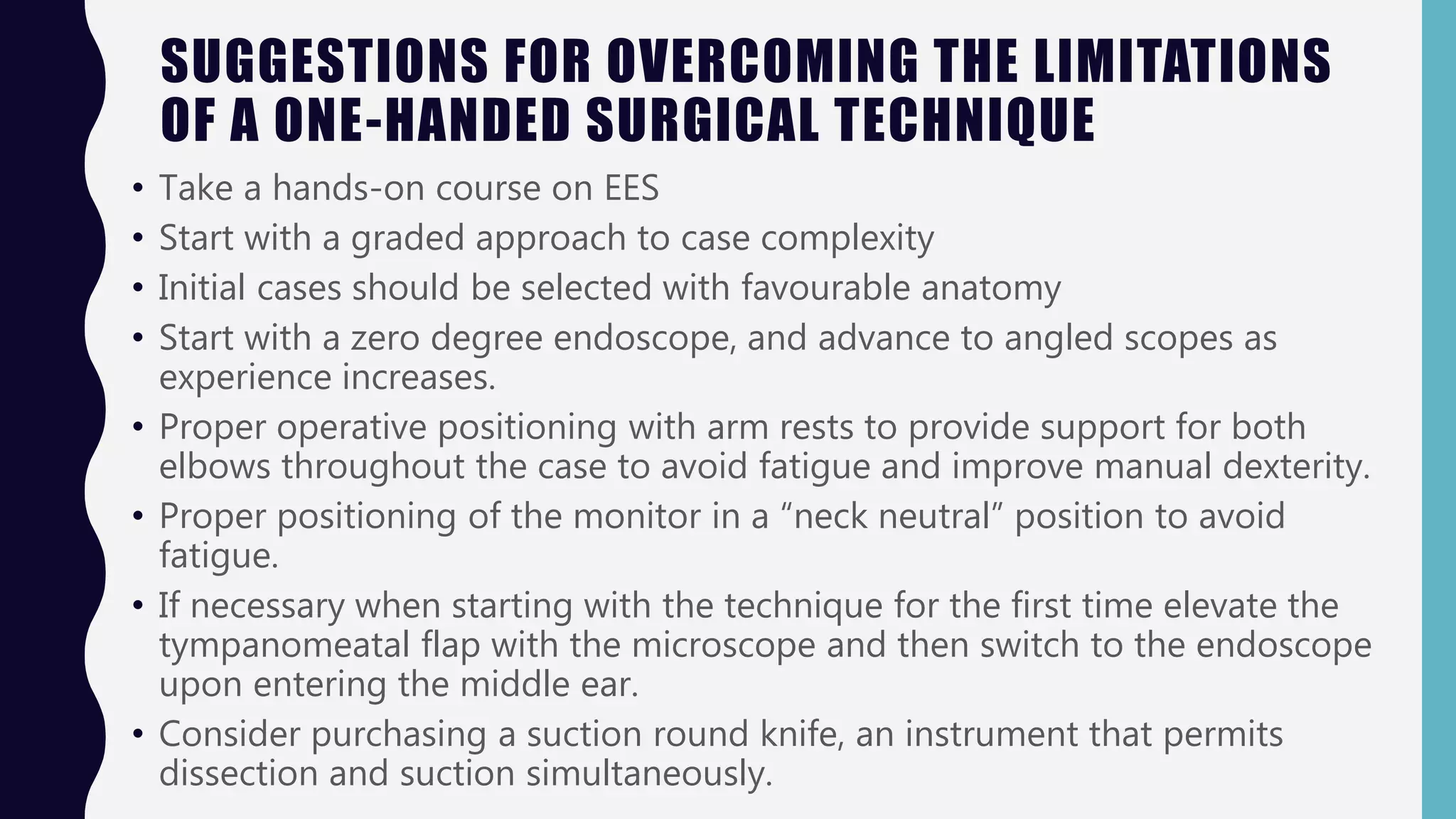 Endoscopic middle ear surgery | PPTX
