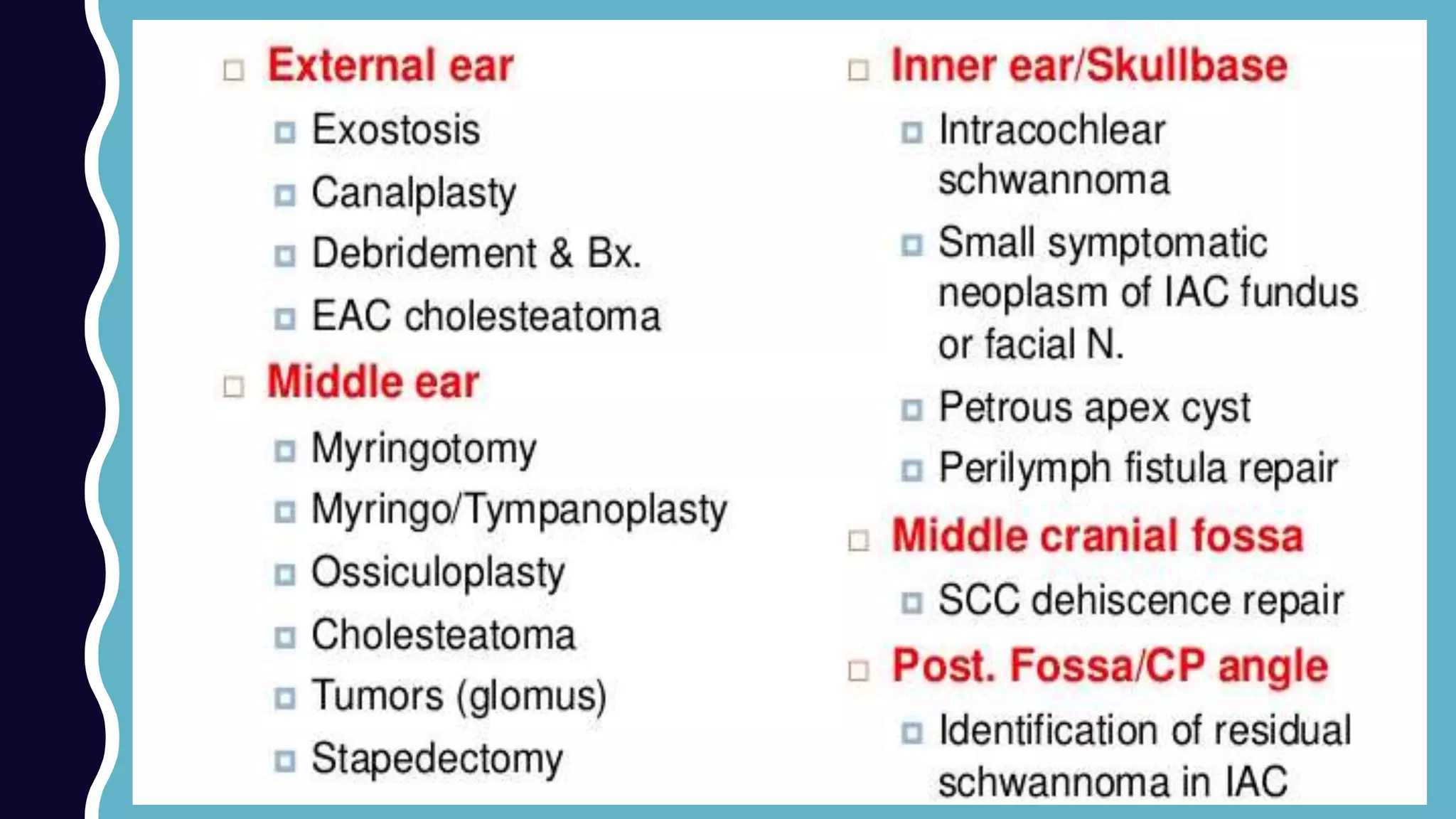 Endoscopic middle ear surgery | PPTX