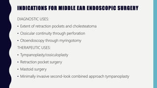 Endoscopic middle ear surgery | PPTX