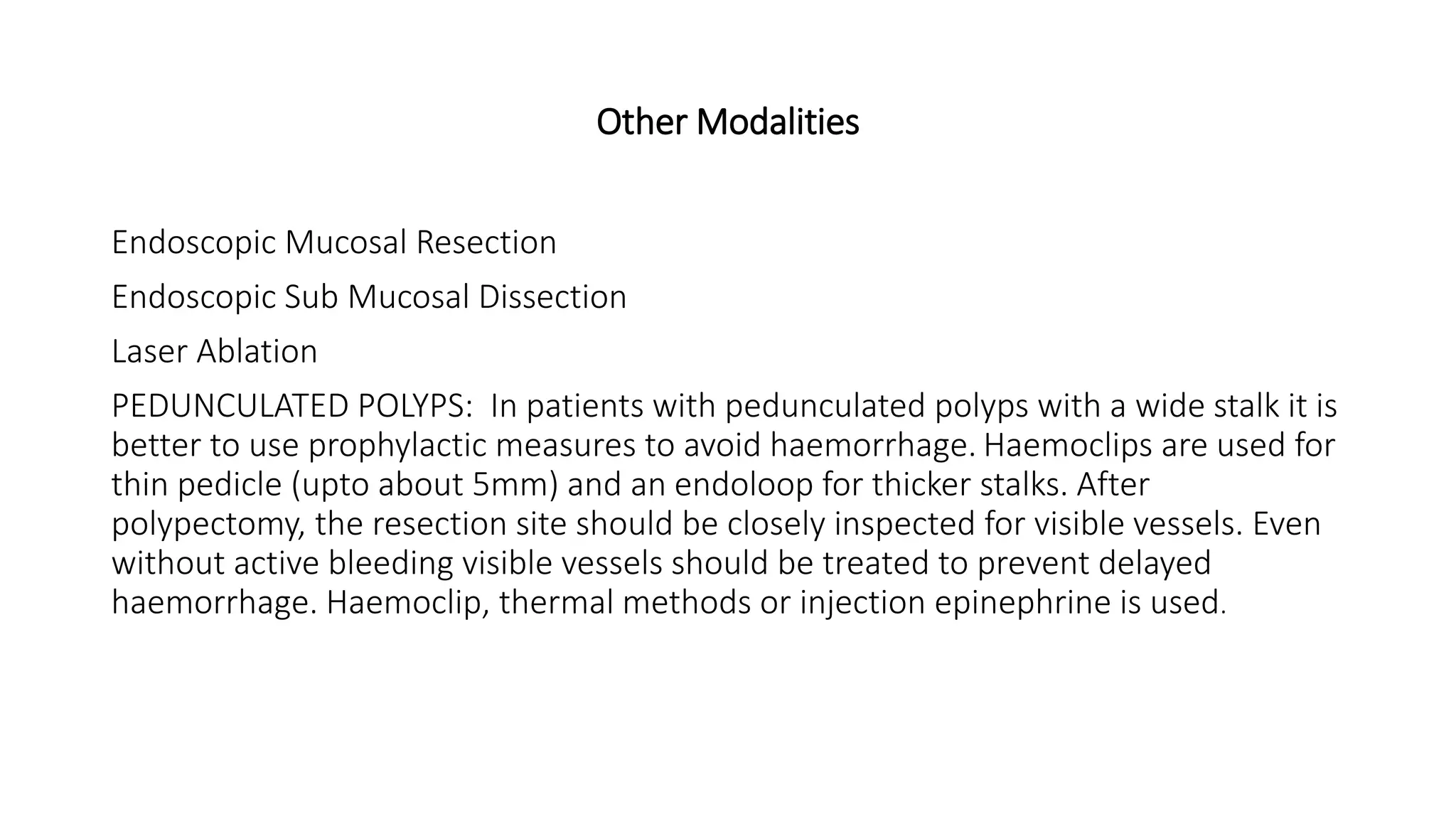 Endoscopic removal of colonic polyps | PPTX
