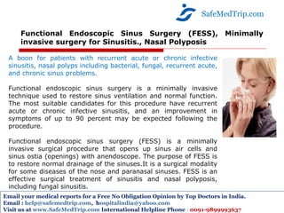 Functional Endoscopic Sinus Surgery (FESS), Minimally invasive surgery ...