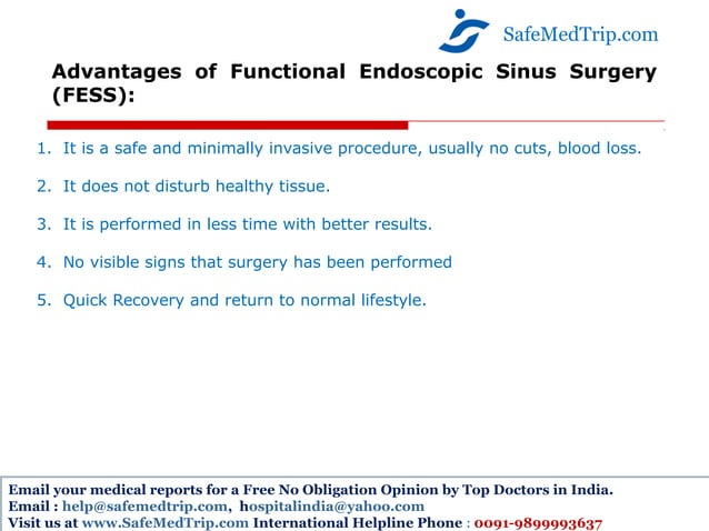 Functional Endoscopic Sinus Surgery (FESS), Minimally invasive surgery ...