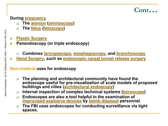 Endoscopy basic principle, types, application | PPT