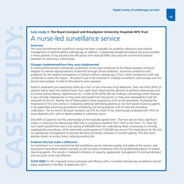 Rapid review of endoscopy services - NHS Improvement | PDF