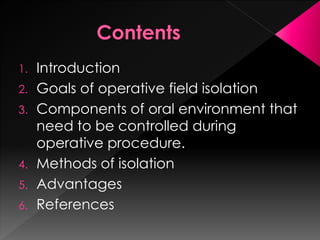 isolation in endodontics | PPTX