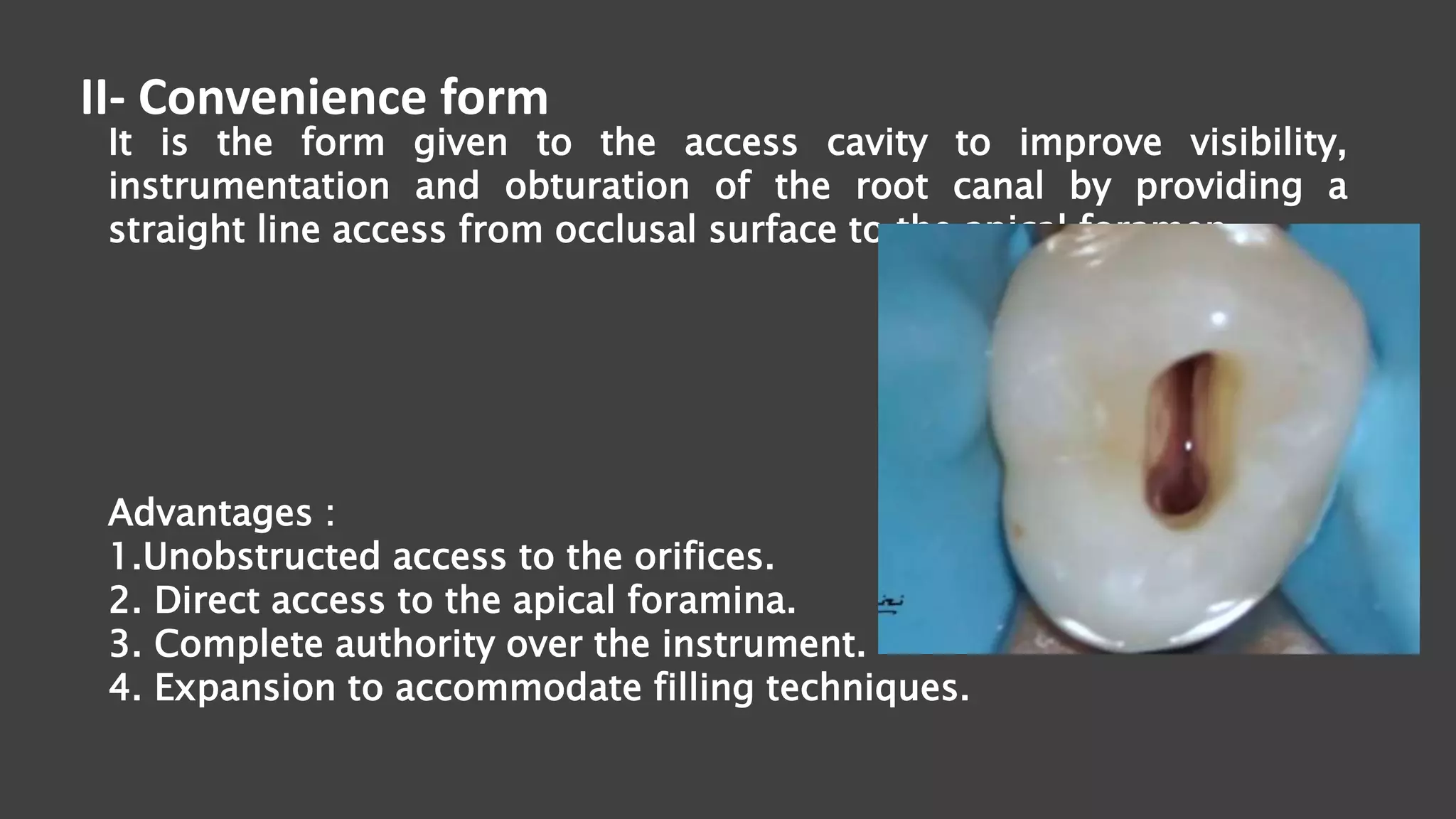Endodontic access cavity for anterior teeth Dr. Ali Mohammed | PPTX