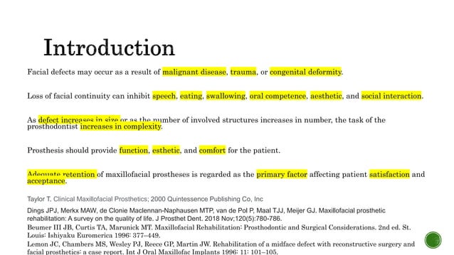 Endosseous implants in maxillofacial prosthesis.pptx | Dental Health ...
