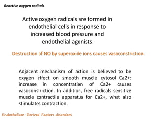 Endothelium derived factors | PPTX