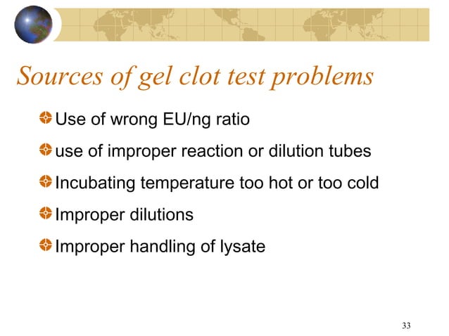 Bacterial Endotoxin Test | PPT | Chemistry | Science