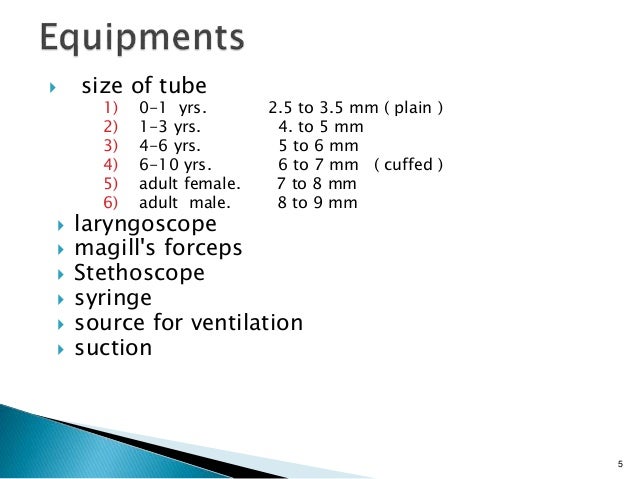 Endotracheal intubation