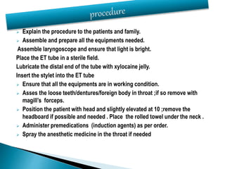 Endotracheal intubation | PPTX