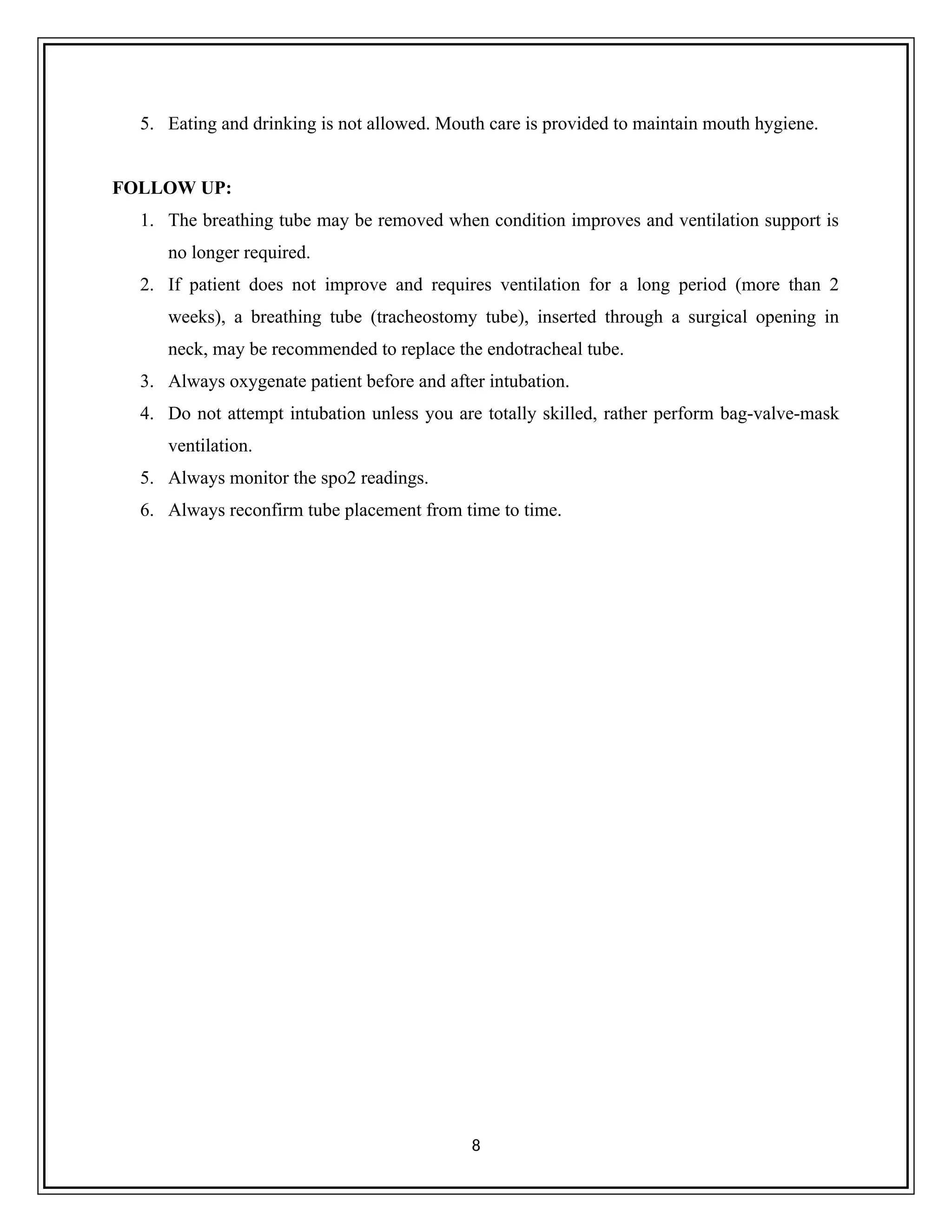 ENDOTRACHEAL INTUBATION ,INDICATION, PROCEDURE | DOCX
