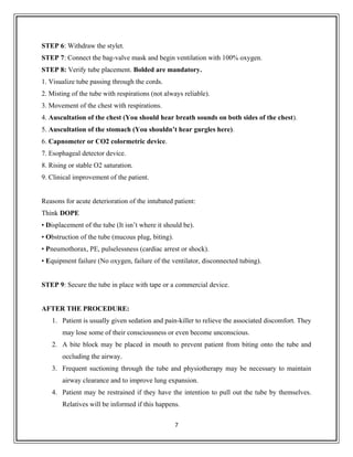 ENDOTRACHEAL INTUBATION ,INDICATION, PROCEDURE | DOCX