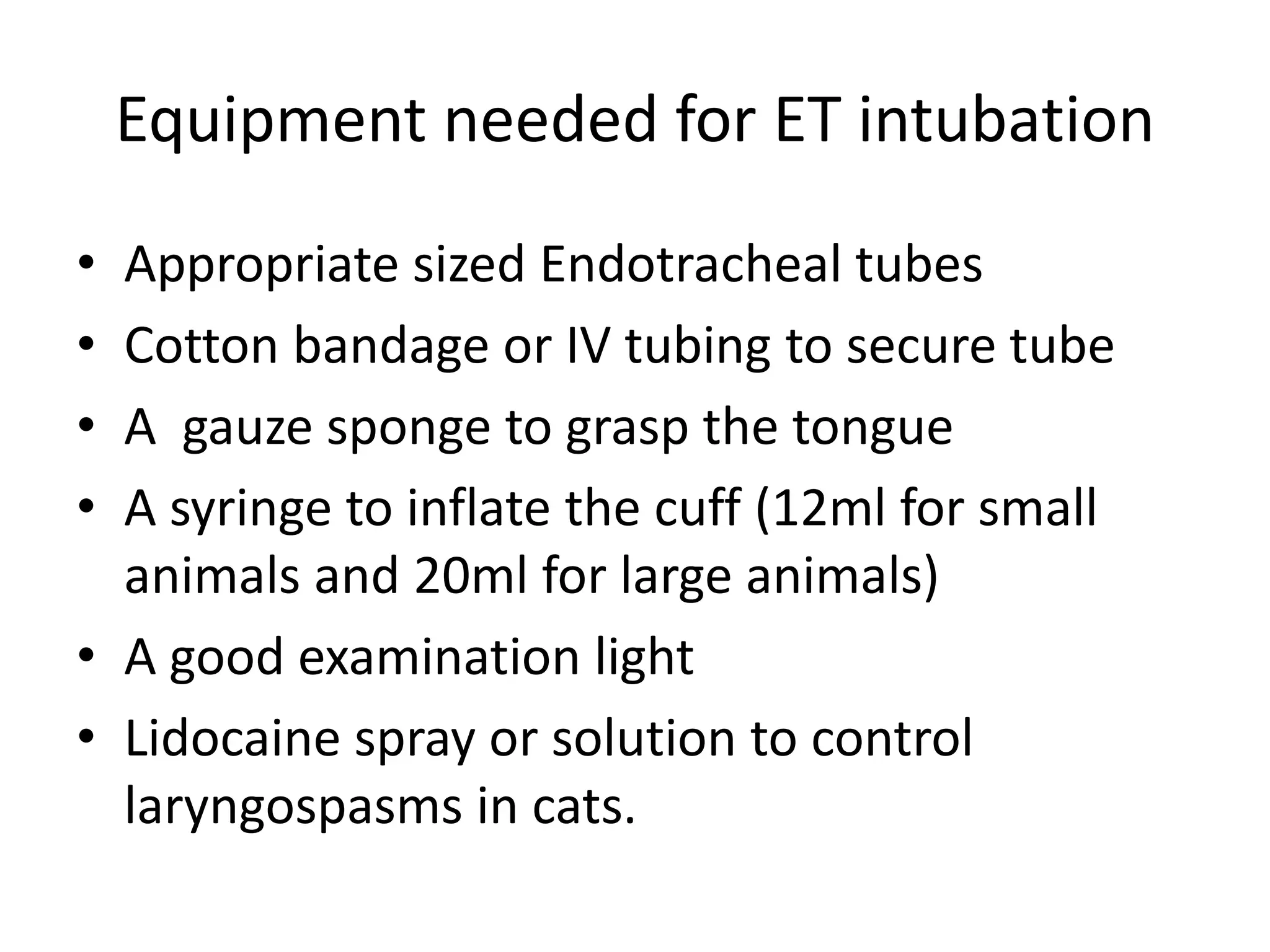 Endotracheal intubation in pets | PPTX