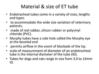 Endotracheal intubation in pets | PPTX