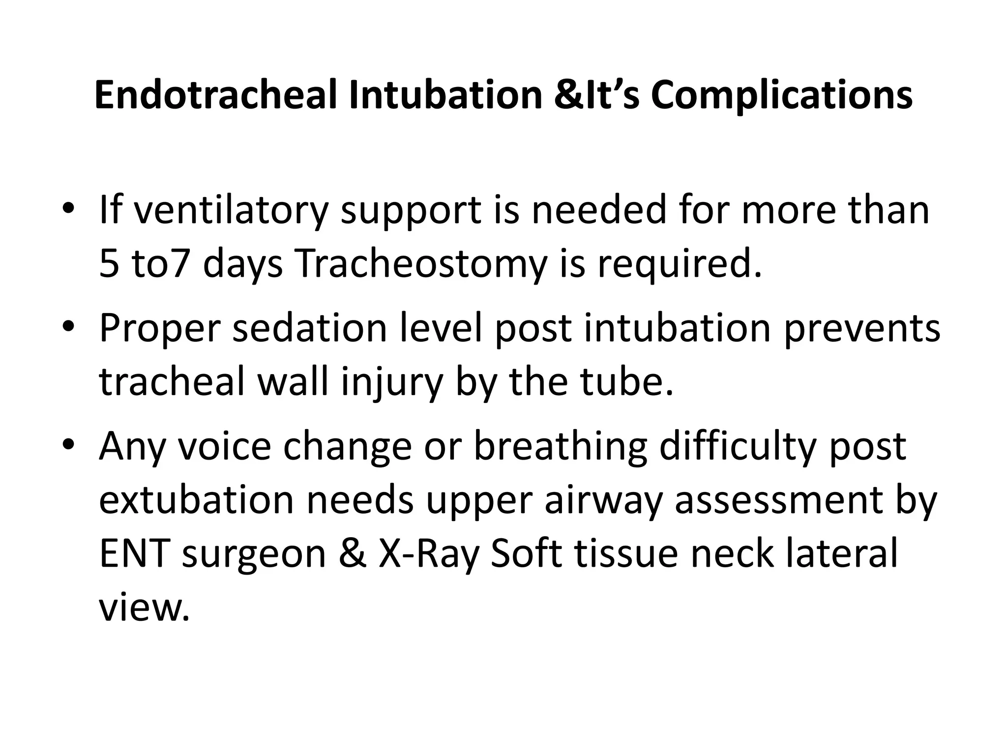 Endotracheal intubation & its complications | PPTX