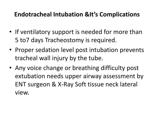 Endotracheal intubation & its complications | PPTX | First Aid | Injuries