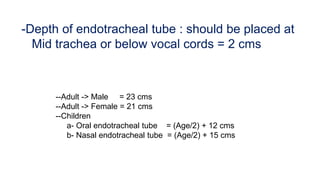 #Endotracheal tubes and intubation | PPTX