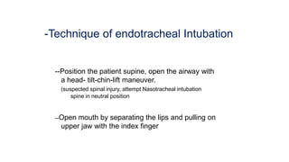 #Endotracheal tubes and intubation | PPTX