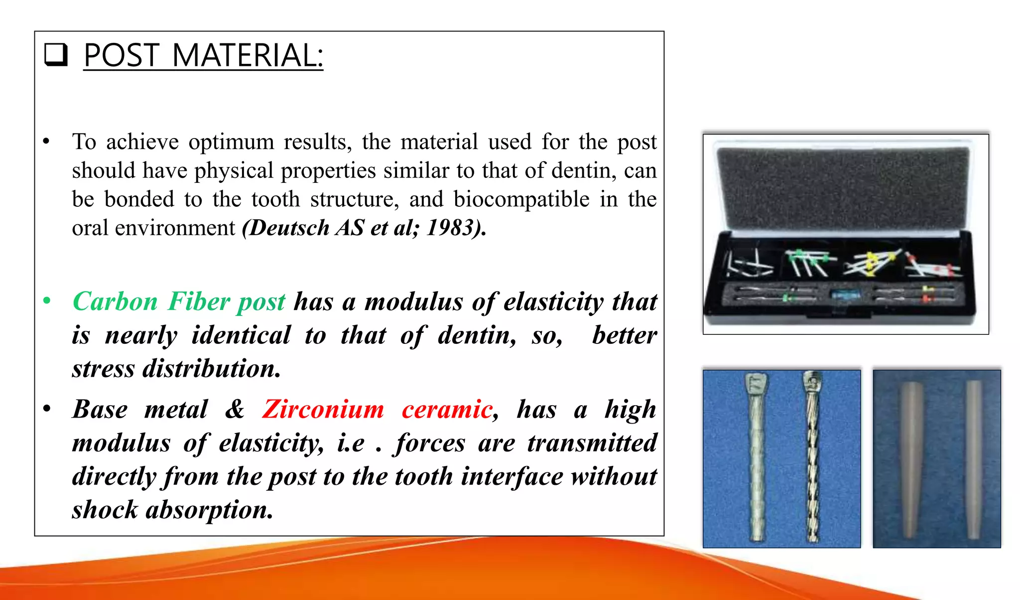 Rehabilitation of endodontically treated teeth : Post & Core | PPTX