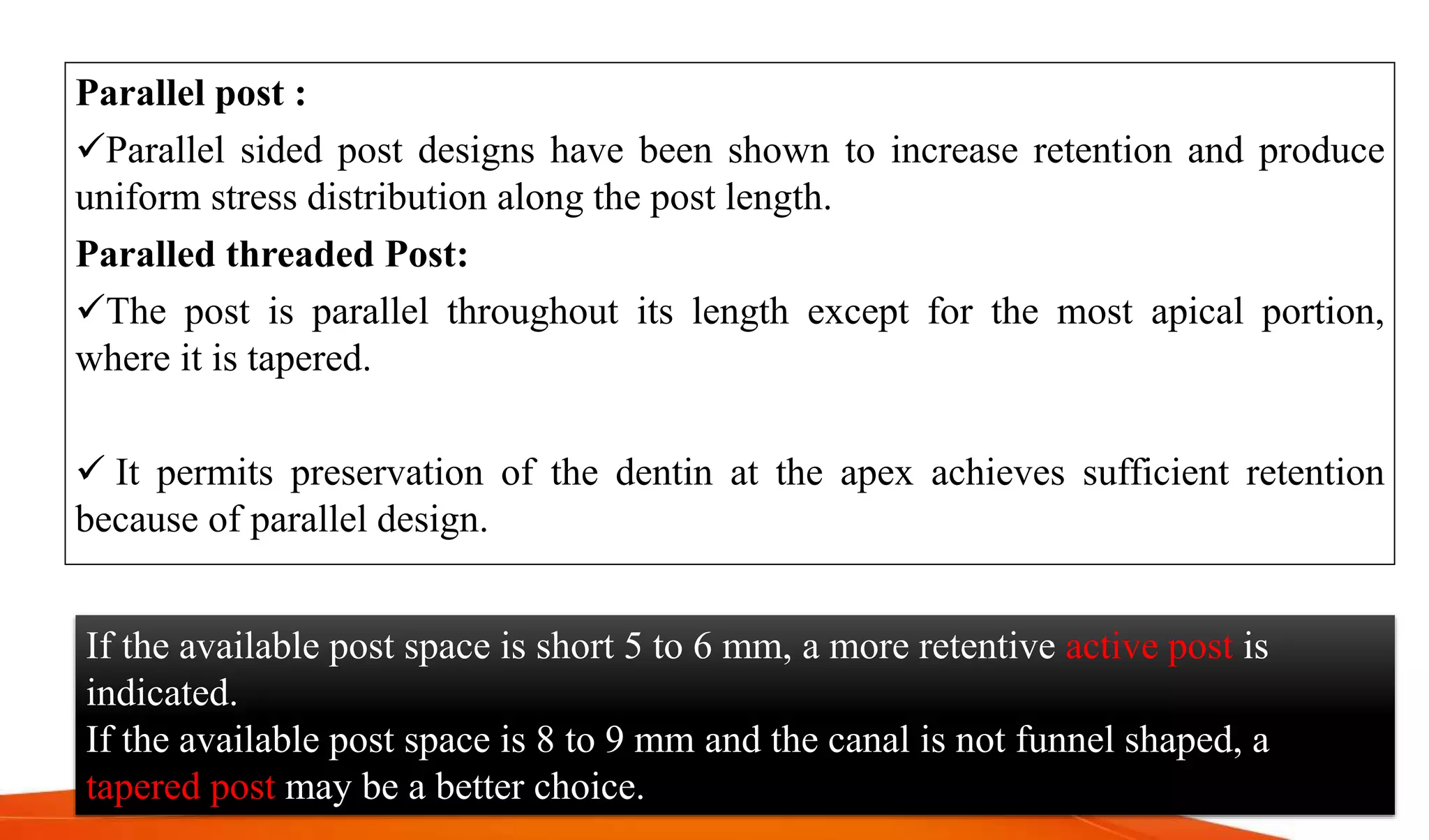 Rehabilitation of endodontically treated teeth : Post & Core | PPTX