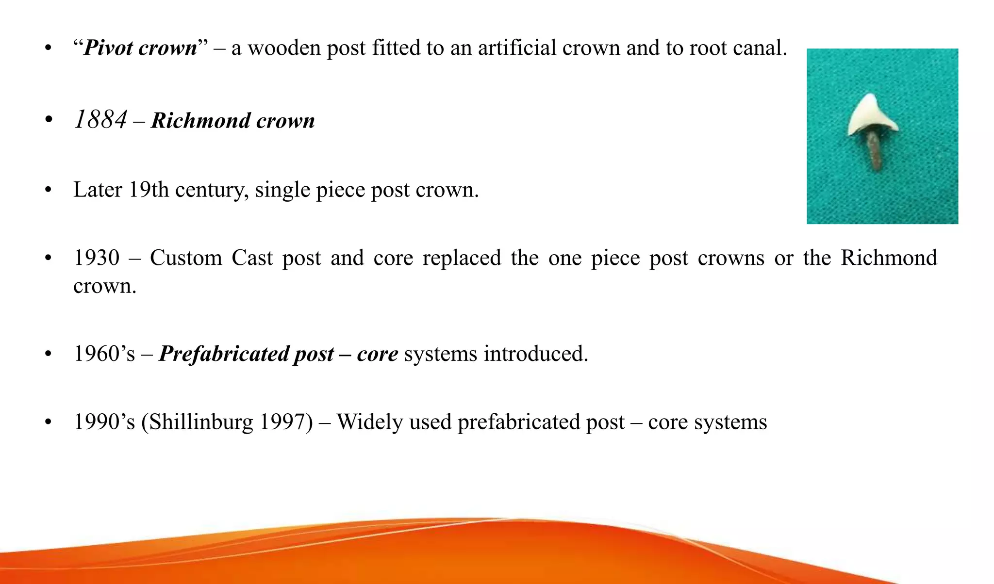 Rehabilitation of endodontically treated teeth : Post & Core | PPTX