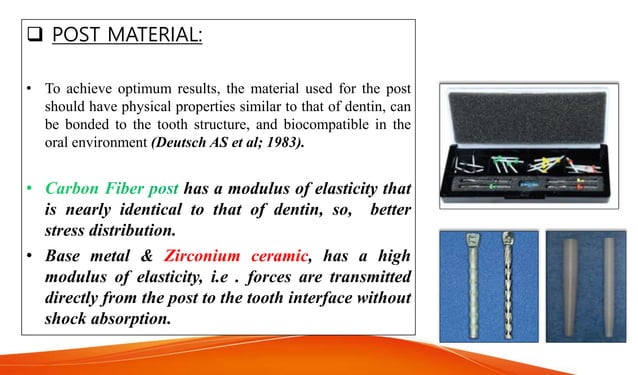 Rehabilitation of endodontically treated teeth : Post & Core | PPTX ...