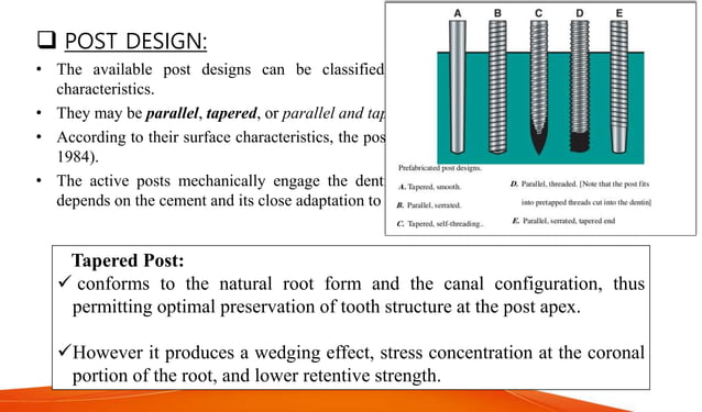 Rehabilitation of endodontically treated teeth : Post & Core | PPTX | Dental Health | Diseases ...