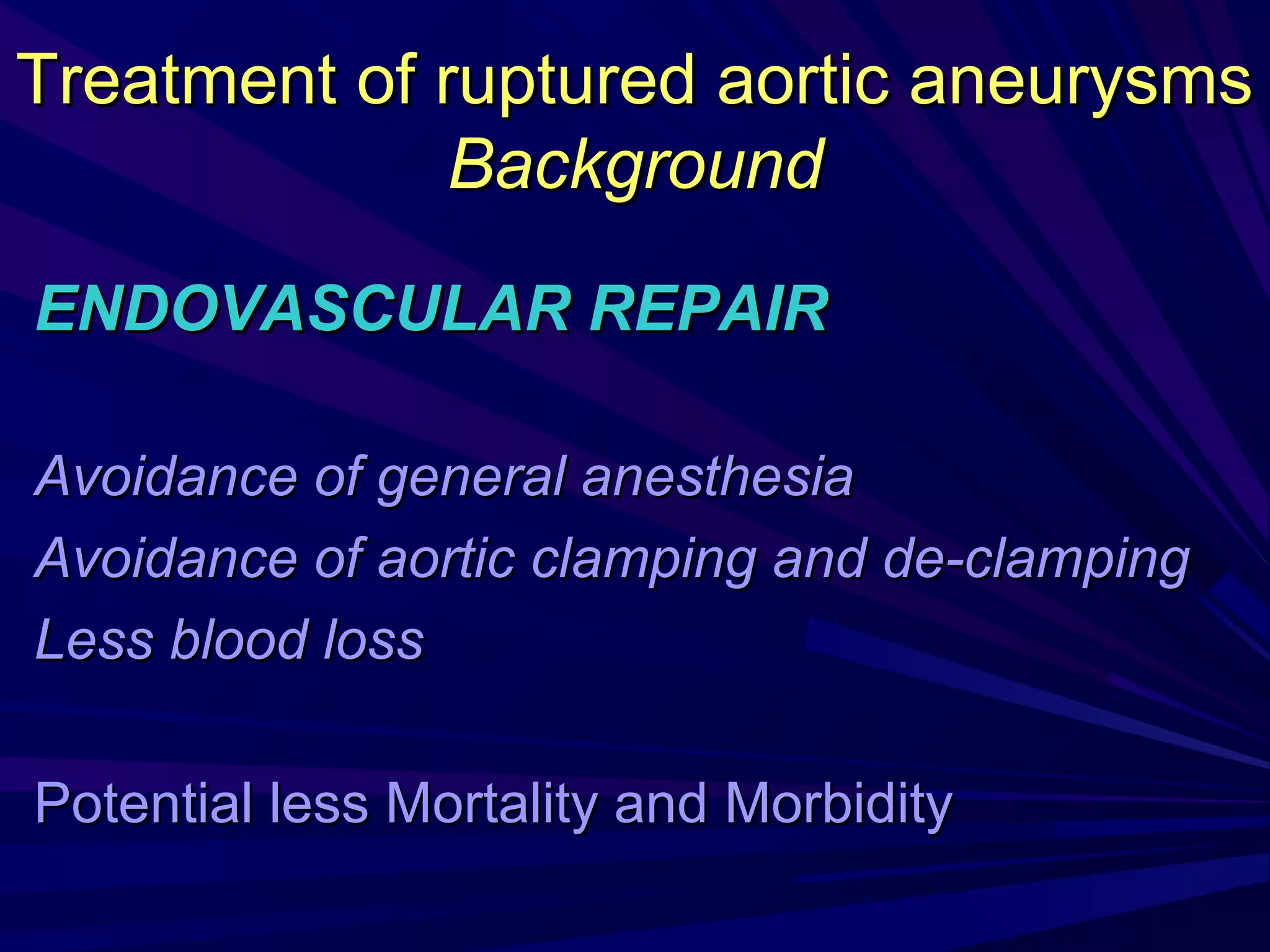 Endovascular repair of traumatic aortic transection six years of ...