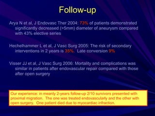 Endovascular repair of traumatic aortic transection six years of ...