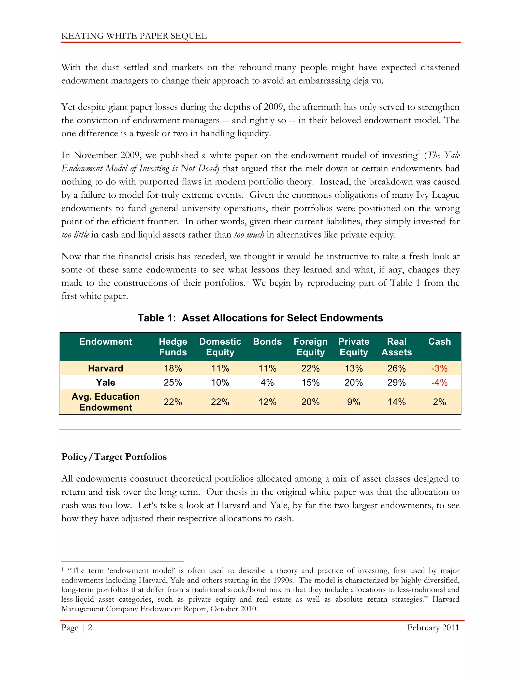 Endowment Investing Revisited | PDF