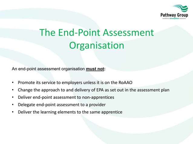 End Point Assessment Organisations Delivery 2017 | PPT