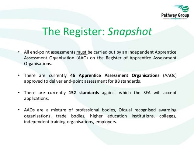 End Point Assessment Organisations Delivery 2017