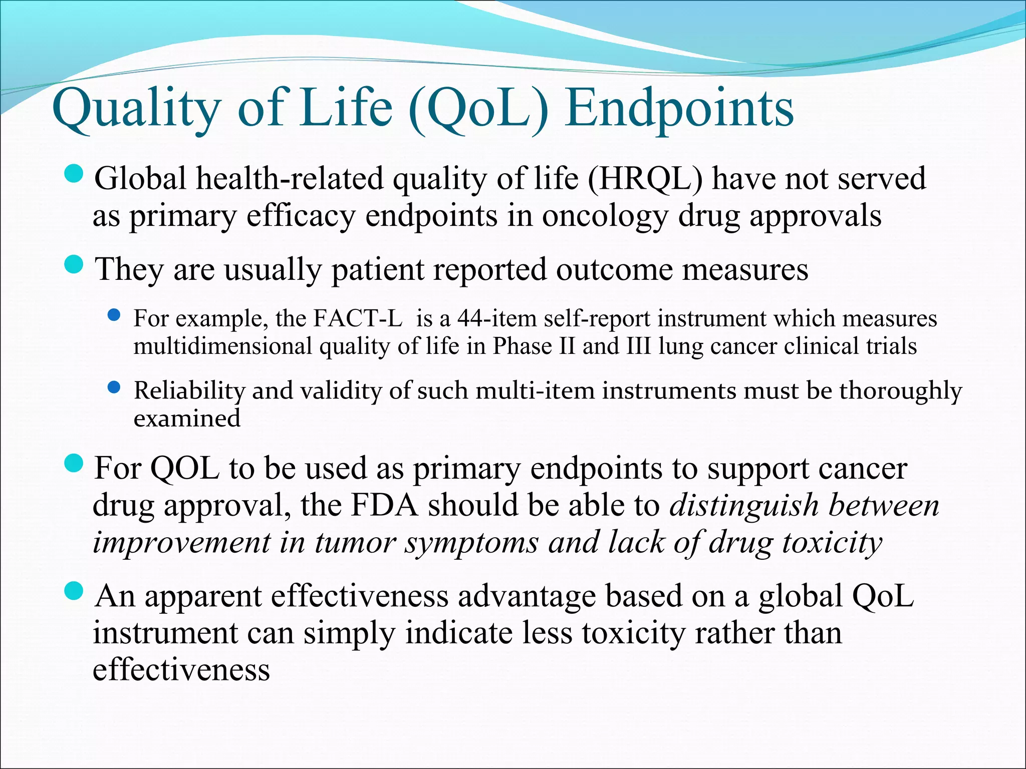 Endpoint considerations in cancer clinical trials | PPT