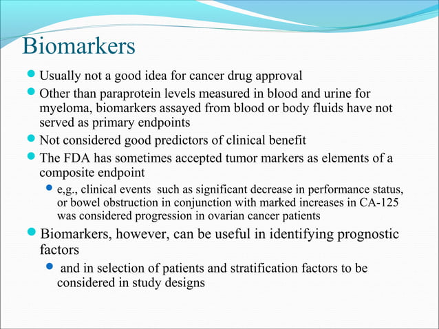 Endpoint considerations in cancer clinical trials | PPT | Cancer ...