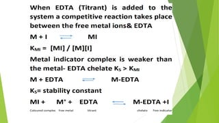 End point detection in complexometric titration | PPTX
