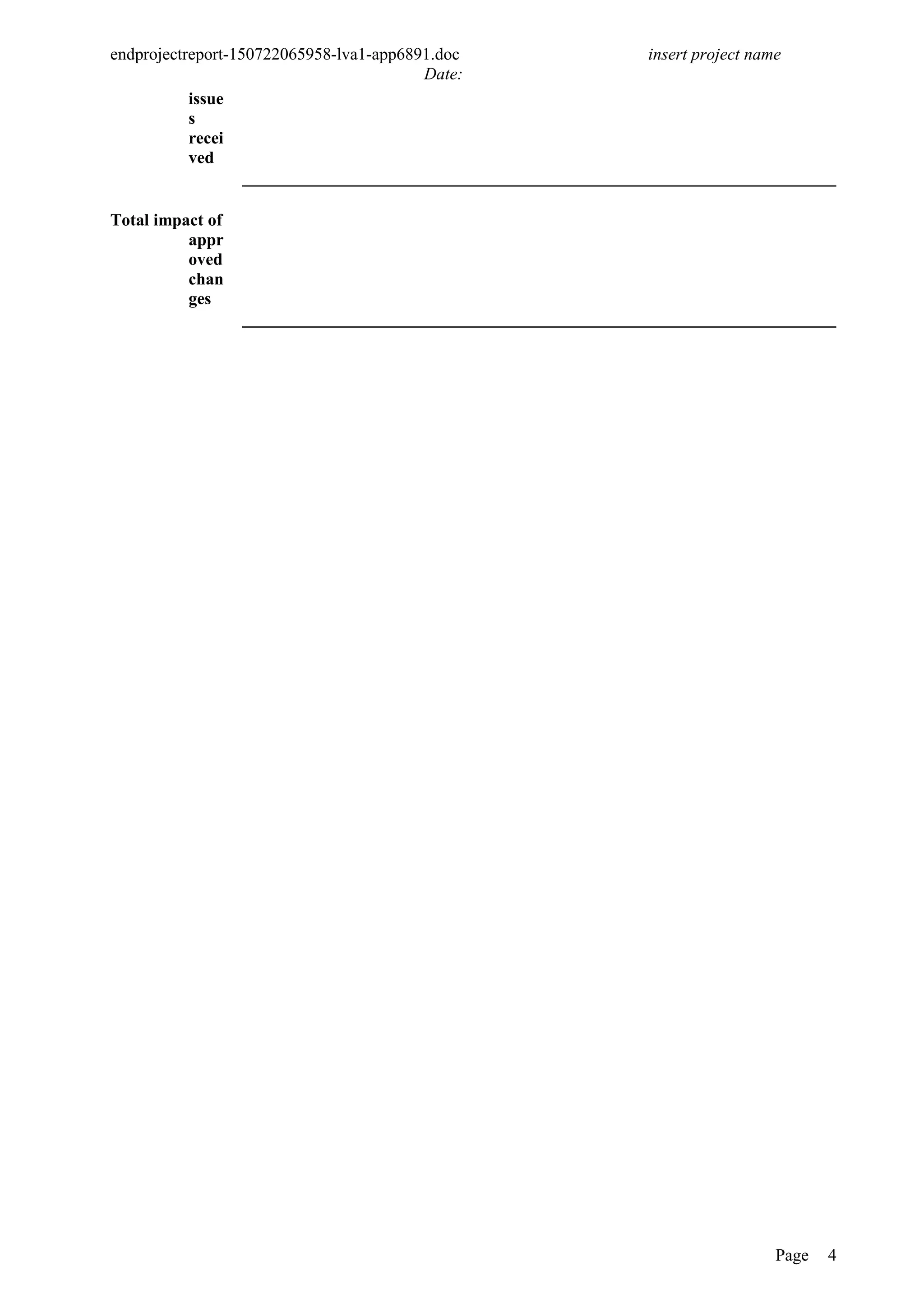 Prince 2, project managment Document End project report | DOC