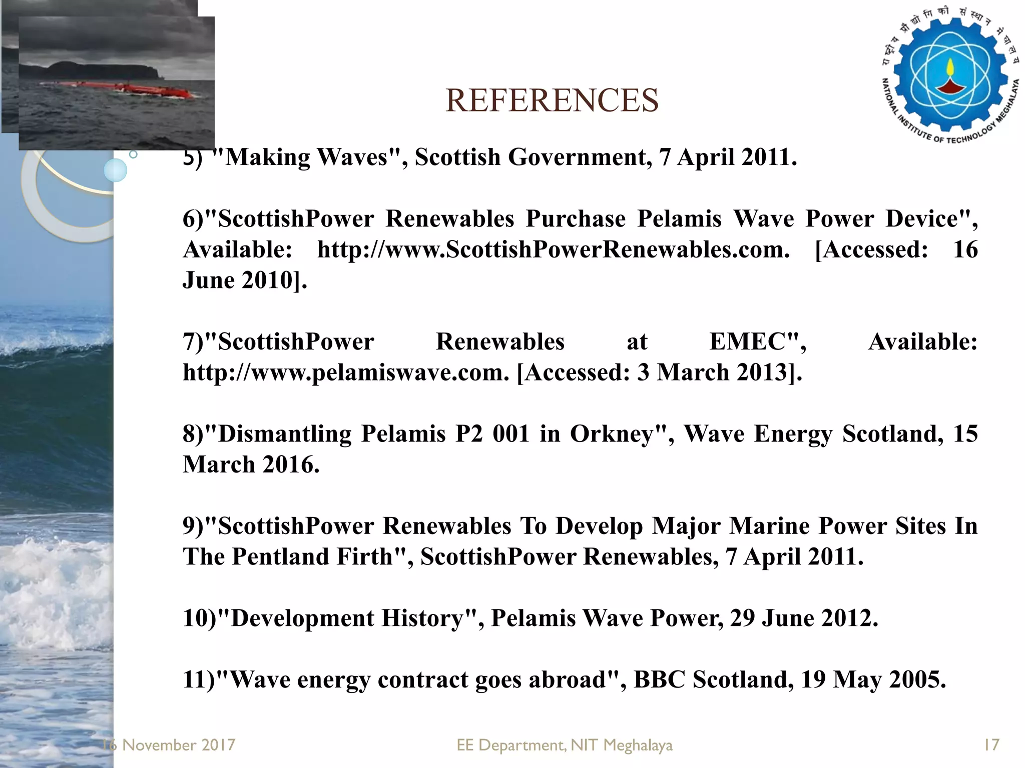 Pelamis wave energy converter | PDF