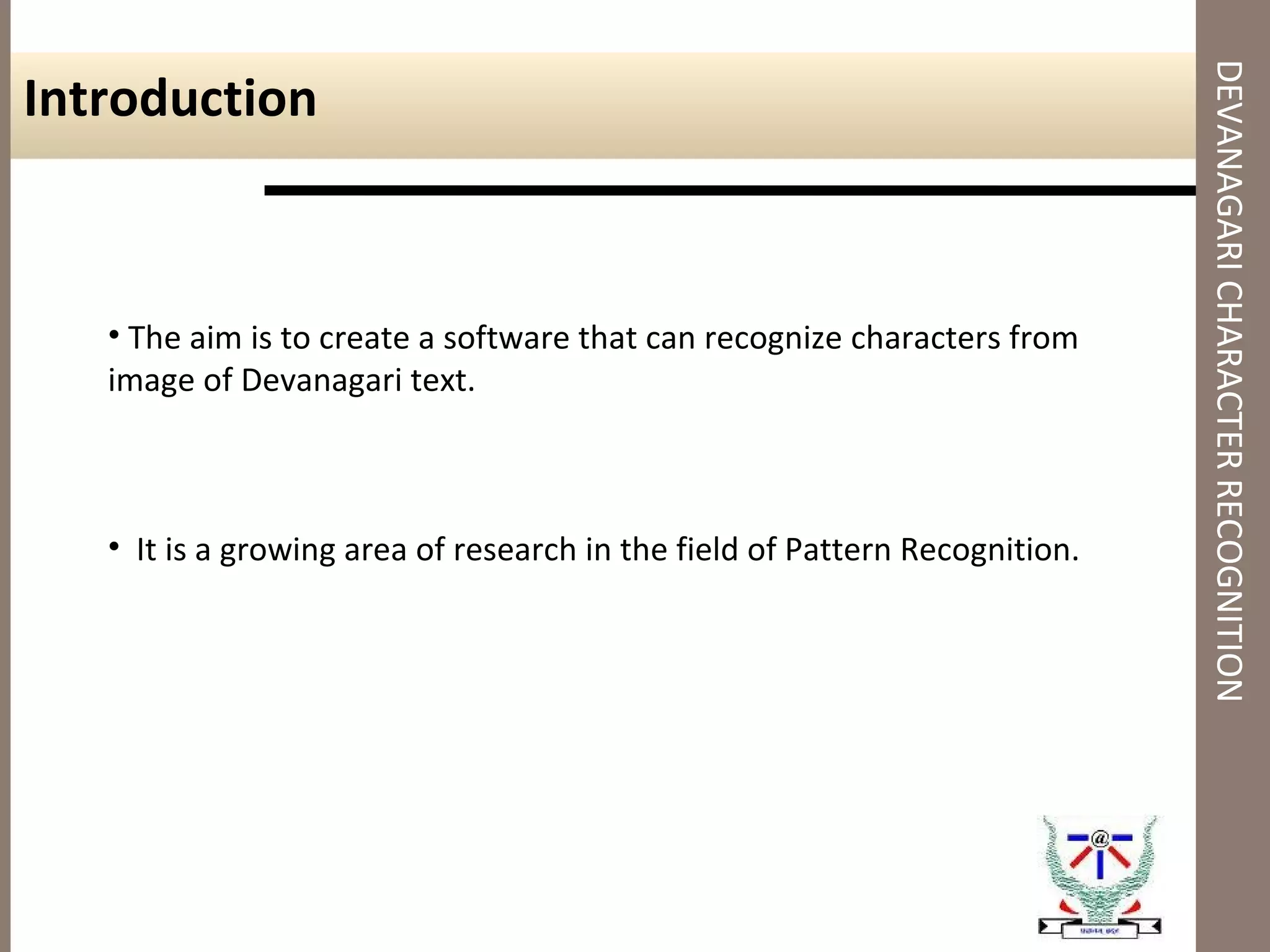 Devanagari Character Recognition | PPT