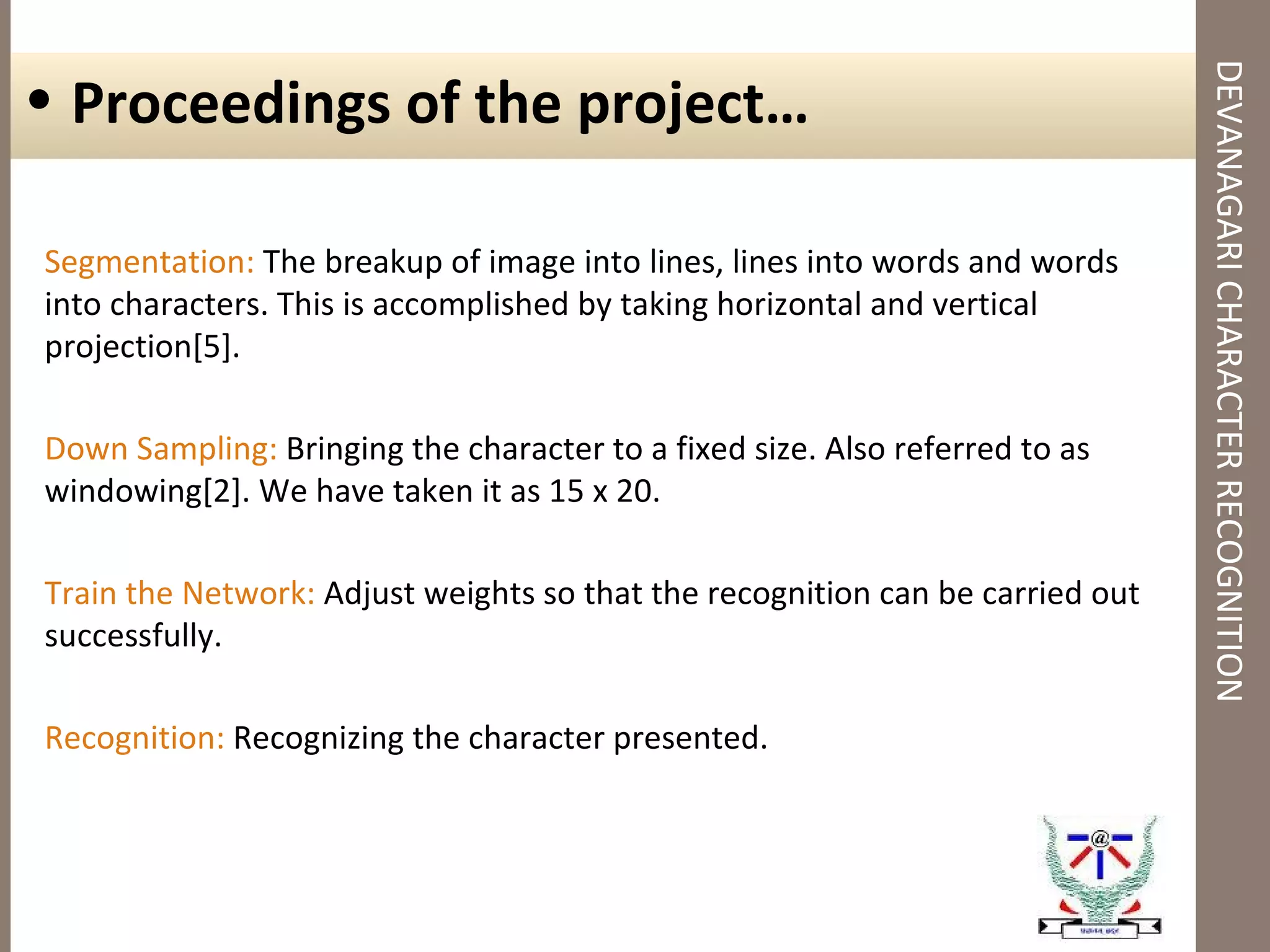 Devanagari Character Recognition | PPT