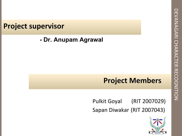 Devanagari Character Recognition Ppt