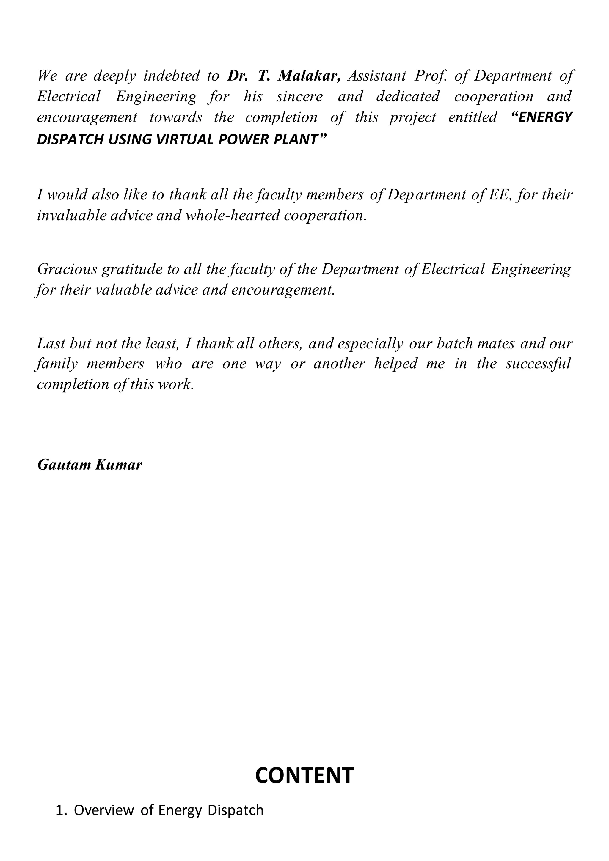 energy dispatch using virtual power plant | DOCX | Computer Networking | Computing