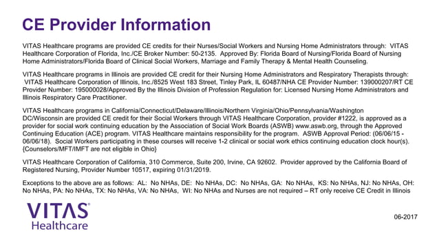 End Stage Pulmonary Disease | VITAS Healthcare | PPT