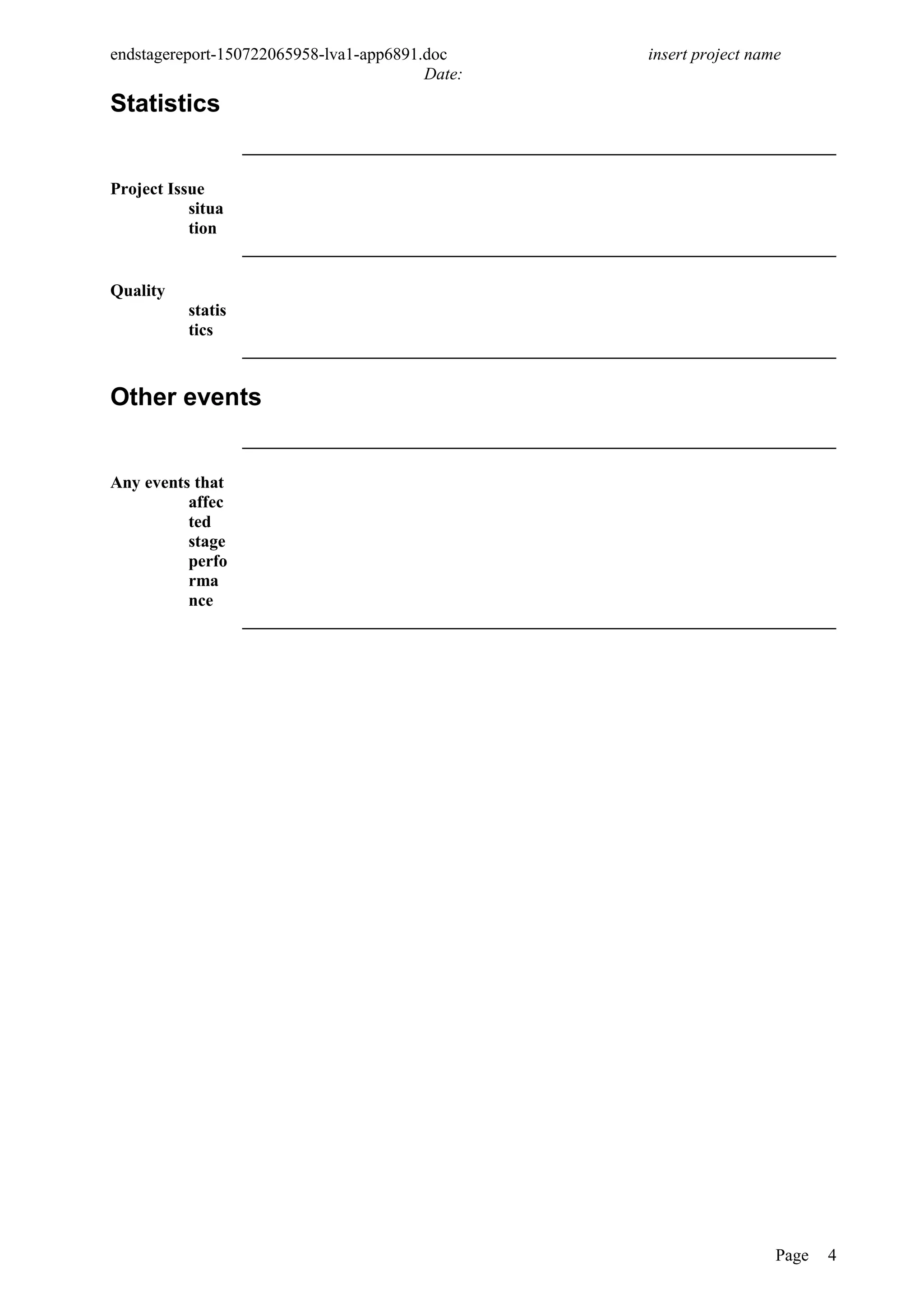 Prince 2: project managment Document, End stage report | DOC