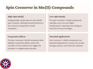Schiff base complexes and its uses along with a fe complex | PPTX
