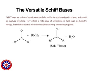 Schiff base complexes and its uses along with a fe complex | PPTX