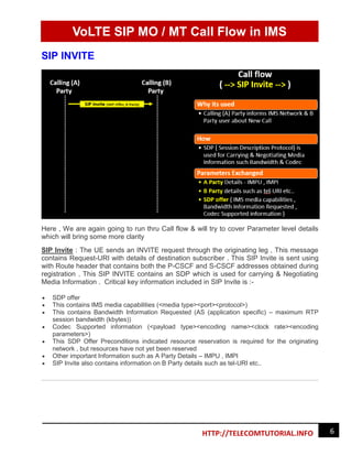 End to End volte ims sip call flow Guide - Mobile originating and ...