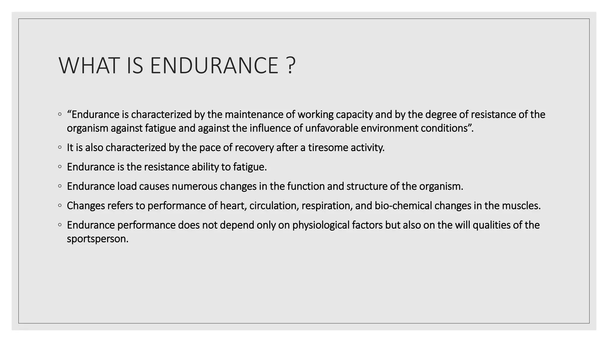 Endurance (endurance training) and their factor affecting the endurance ...