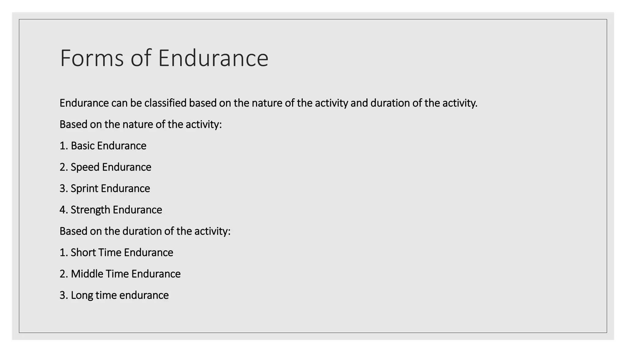 Endurance (endurance training) and their factor affecting the endurance ...